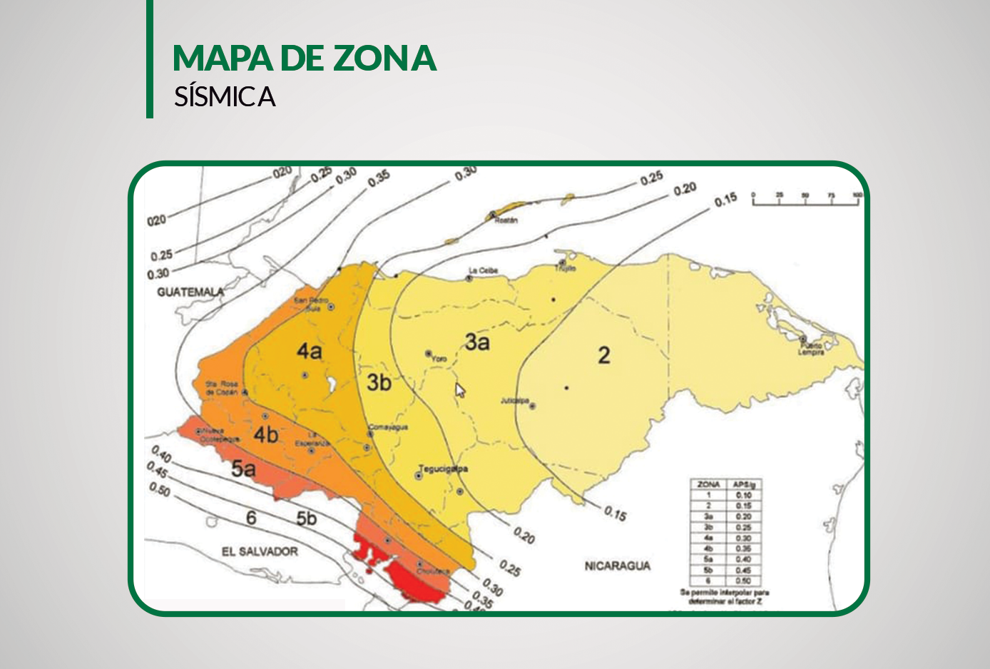 Mapa de Zona Sísmica - Colegio de Ingenieros Civiles de Honduras